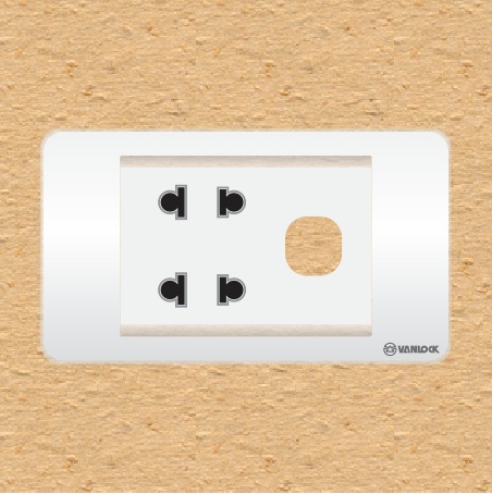 Ổ cắm đôi 2 chấu 16A với 1 lỗ S18U2X